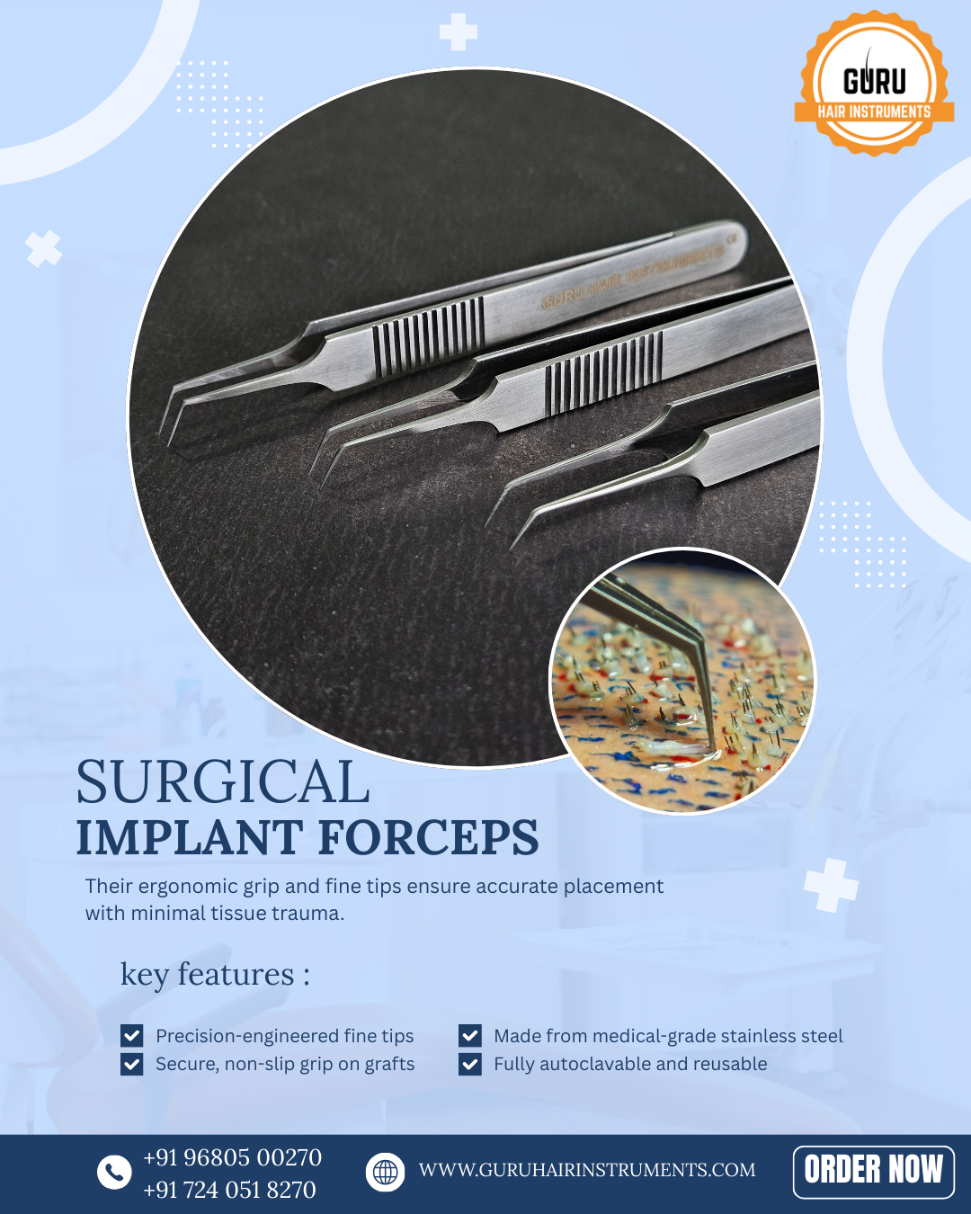 SURGICAL IMPLANT FORCEPS - Best Hair Transplant Instruments
